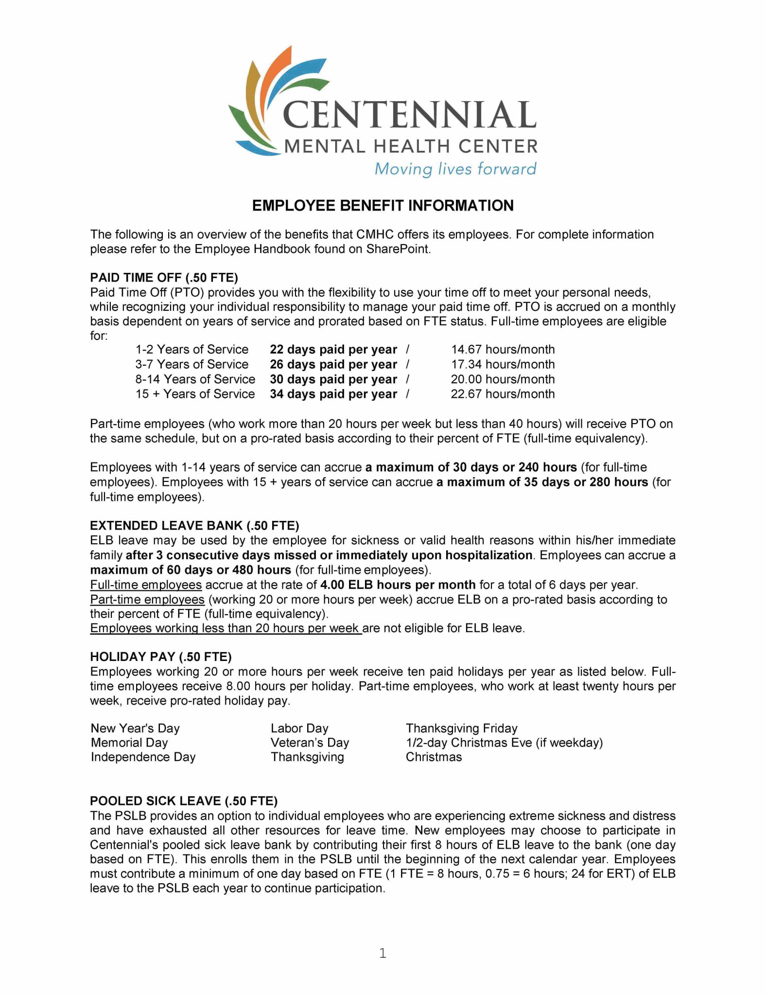 Benefit Info - Centennial Mental Health CenterCentennial Mental Health ...